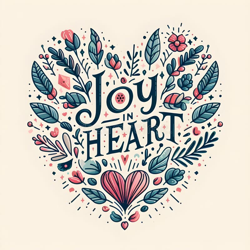 Joy in Heart, Text Love , Typography. Stock Image - Image of greeting ...