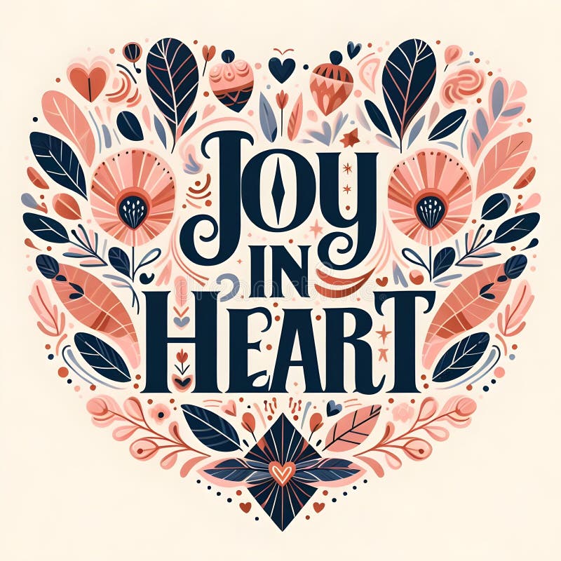 Joy in Heart, Text Love , Typography. Stock Illustration - Illustration ...