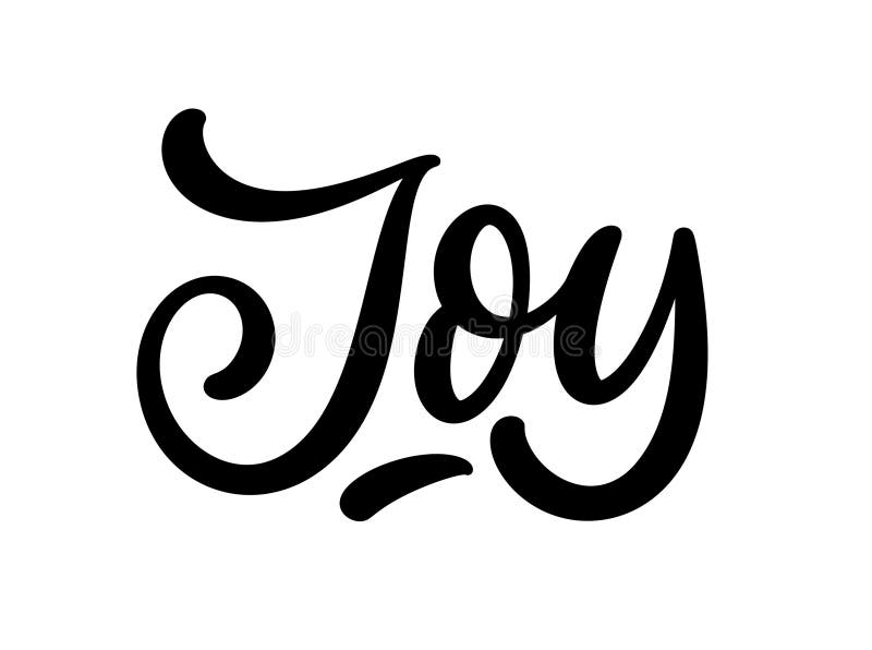 Joy Logo Text, Hand Drawn Calligraphy. Modern Handwritten Brush Text ...