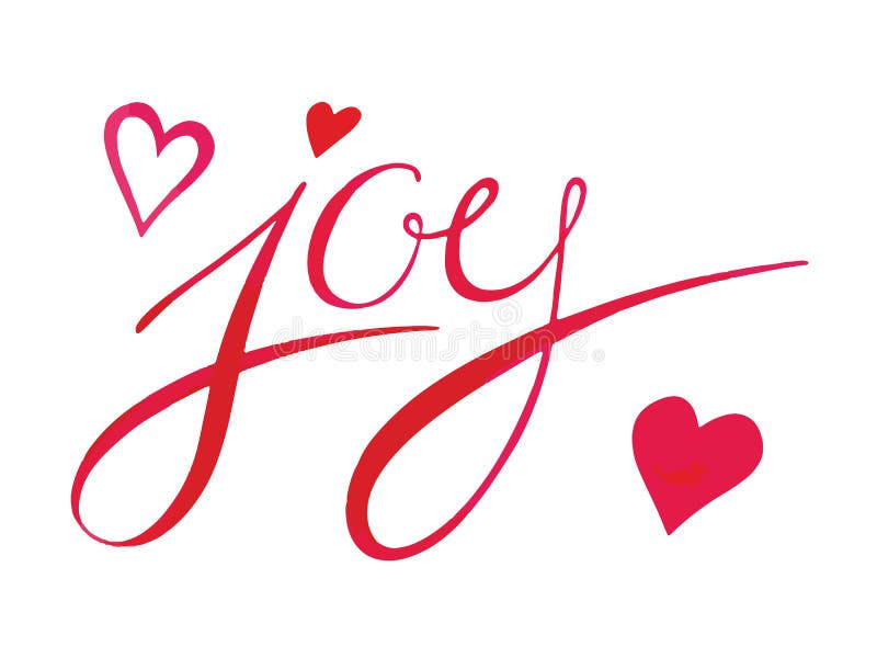 JOY sign with hearts stock illustration. Illustration of reflection ...