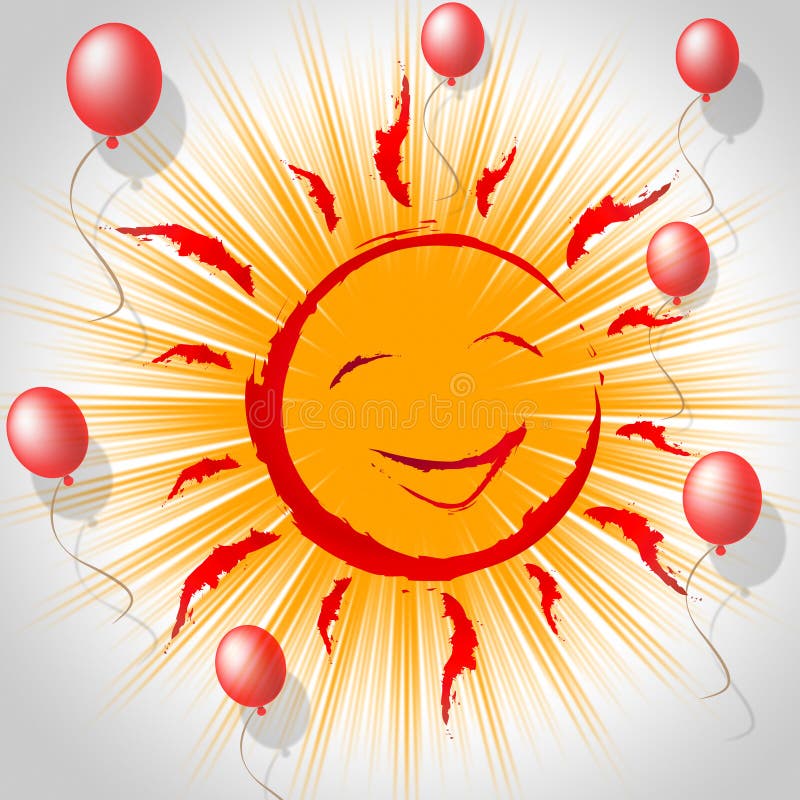 Joy Smile Represents Fun Smiling Y Sun Stock de ilustración ...