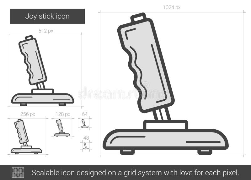 Joy stick line icon. stock vector. Illustration of hardware - 83311255