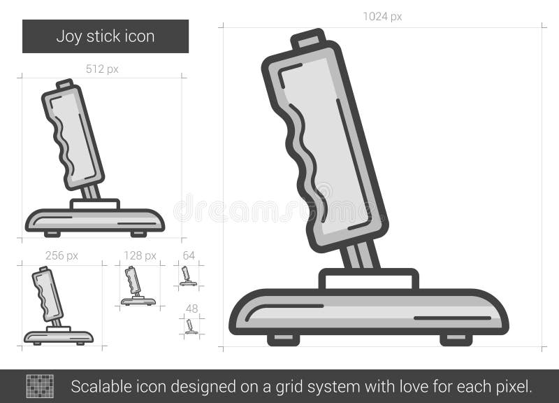 Joy stick line icon. stock vector. Illustration of minimal - 83922373