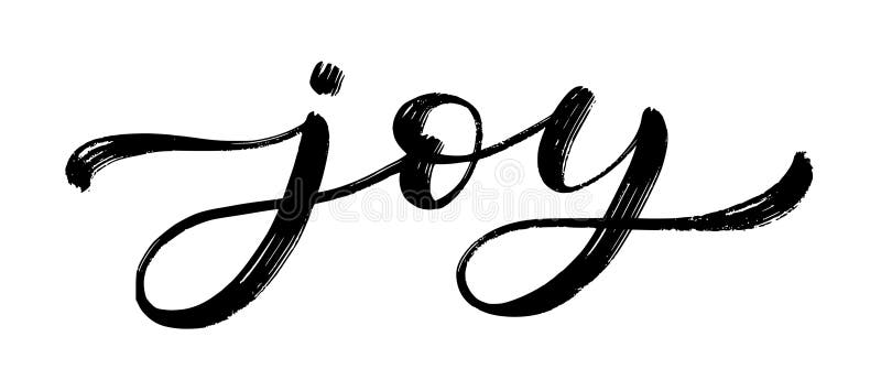 JOY Text Hand Drawn Brush Calligraphy. Joy Script Calligraphy Word ...