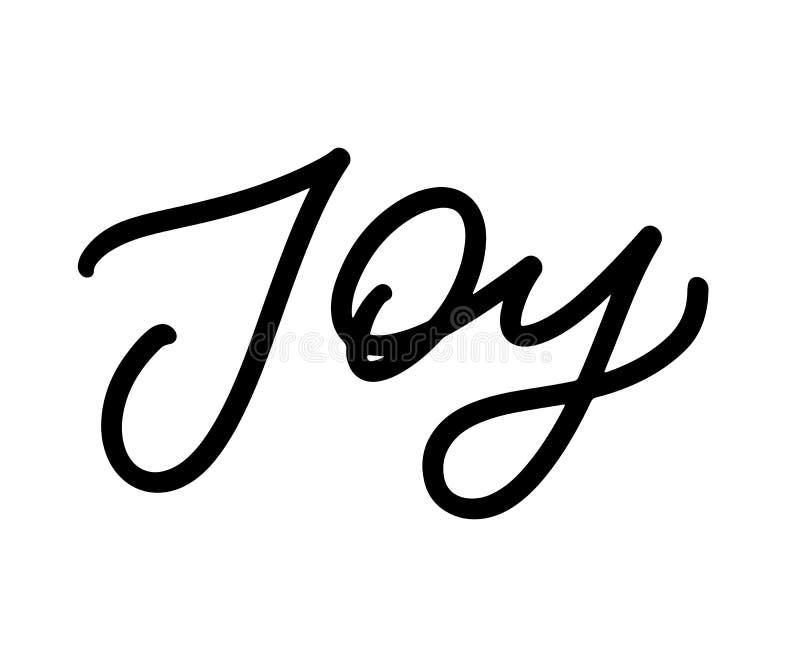 Joy Text Vector Written with an Elegant Typography. Stock Vector ...