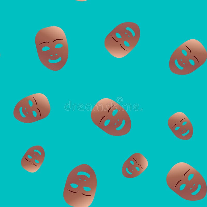 Joy Theatrical Mask Seamless Pattern Stock Vector - Illustration of ...