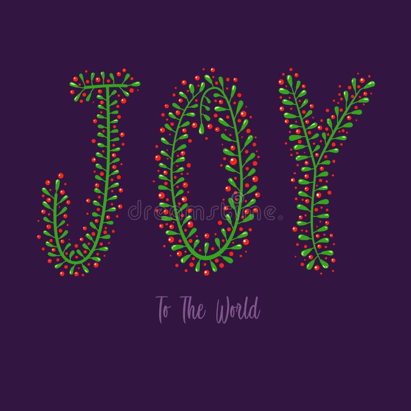 Joy To the World Typography Stock Vector - Illustration of christmas ...