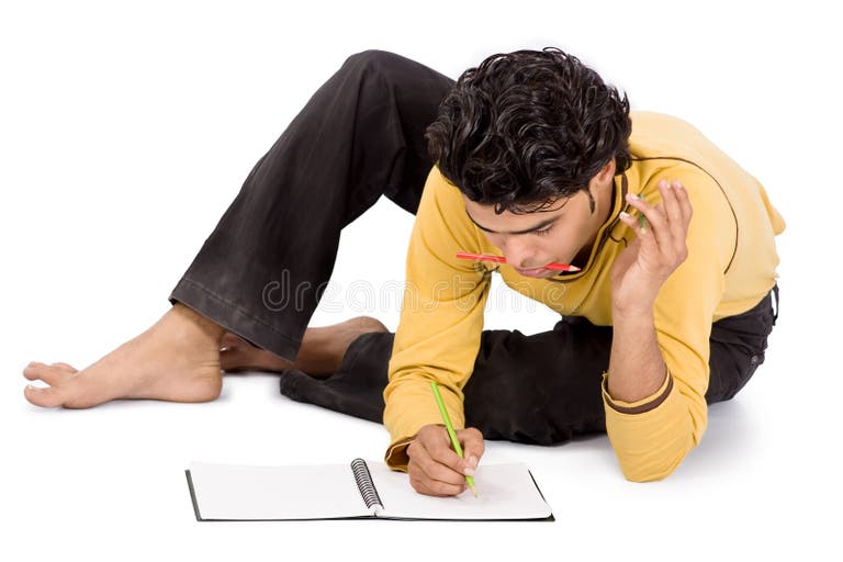 Joy of writing stock image. Image of lifestyles, male - 10935587