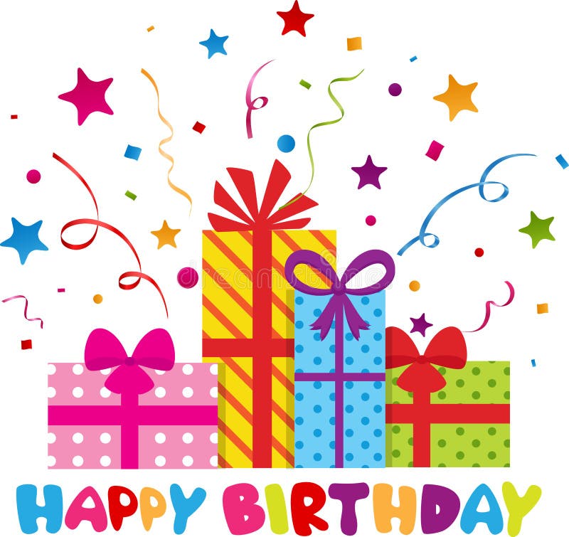 Joyeux Anniversaire Avec Des Confettis Illustration de Vecteur ...