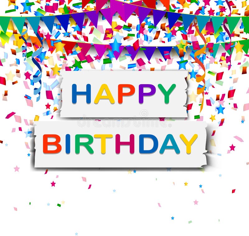 Joyeux Anniversaire Avec Le Fond De Confettis Illustration Stock ...