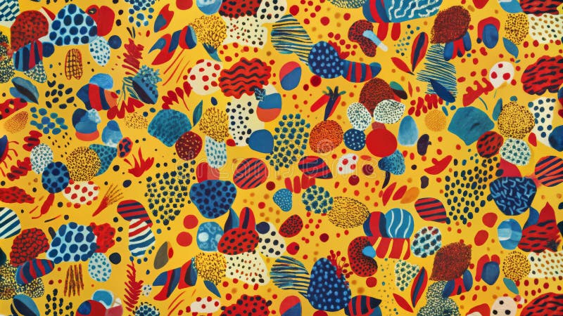 Joyful Abstract Red, Blue, Yellow Organic Forms Stock Illustration ...