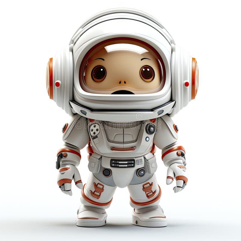 Joyful Animated Young Girl Astronaut Floating in Zero Gravity. Stock Illustration - Illustration ...