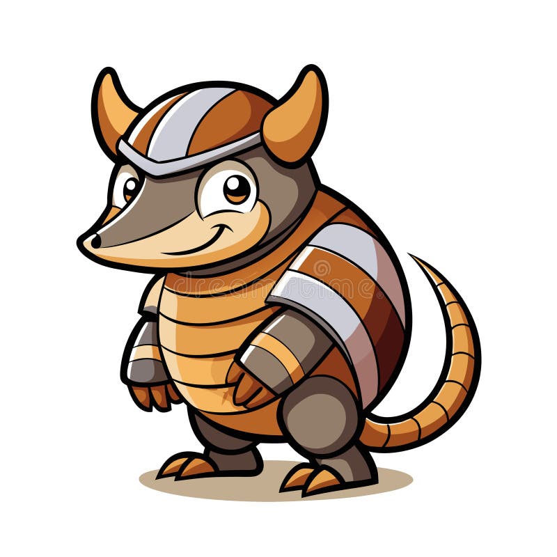 Joyful Armadillo Character with Playful Traits Stock Vector ...