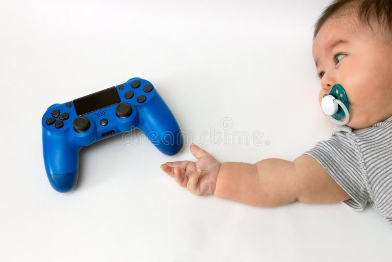 Happy Boy with Joystick Playing Video Game at Home Stock Photo - Image ...