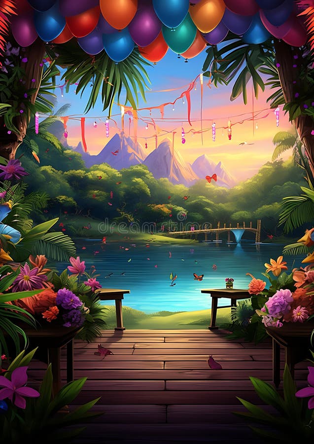 Joyful Backdrop Illustrations Stock Illustration - Illustration of ...