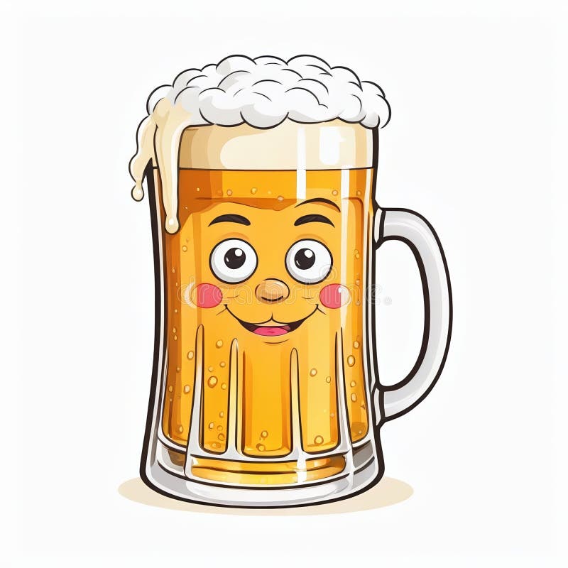 Joyful Beer Mug stock illustration. Illustration of smile - 315800380