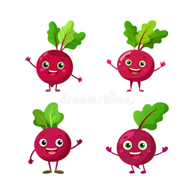 Joyful Beetroot: Vegetable Character Stock Vector - Illustration of ...