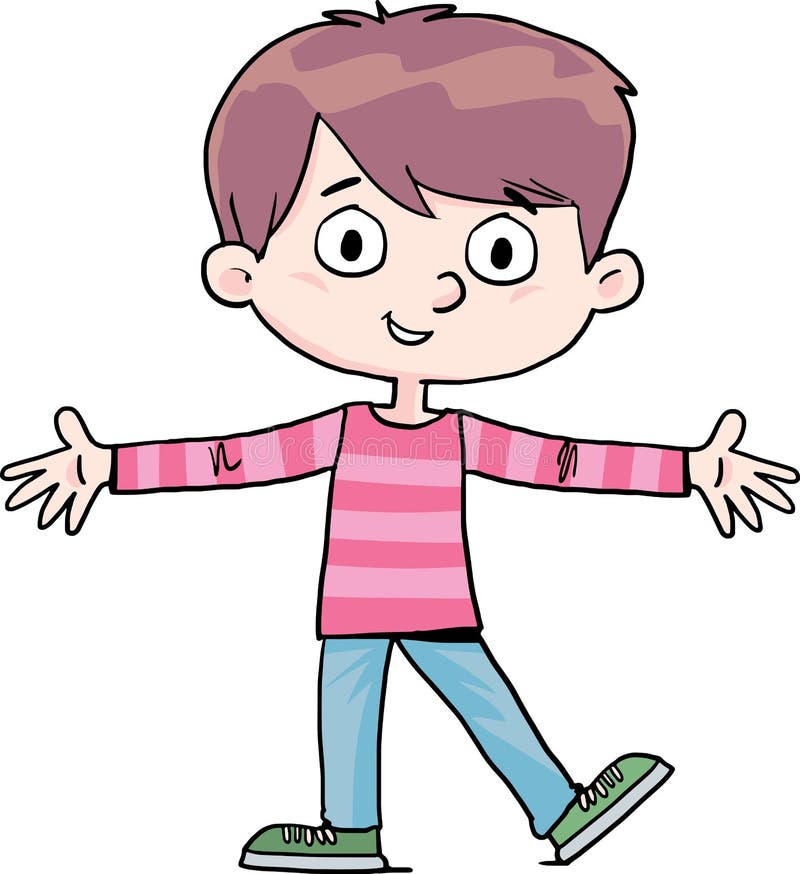 Joyful Boy with Outstretched Arms Stock Vector - Illustration of arms ...