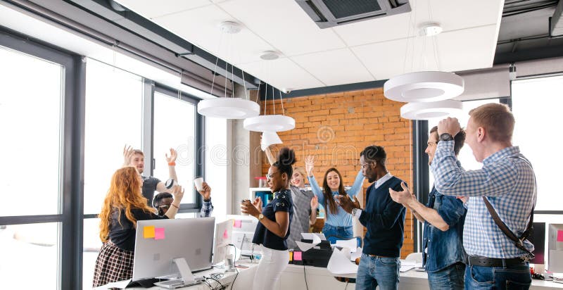 Joyful Break Time in Working Day Stock Image - Image of male, caucasian ...