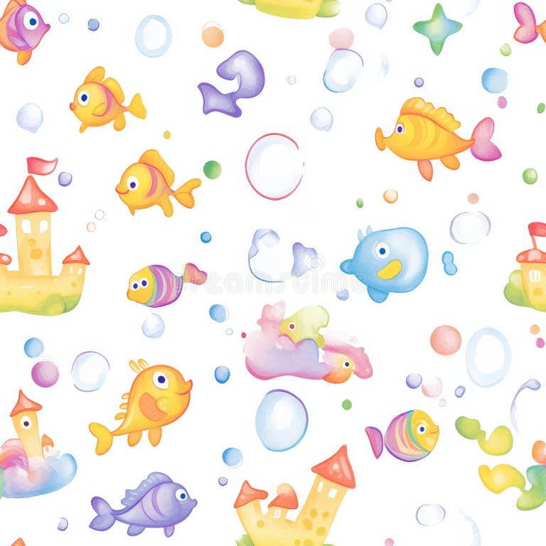 A Joyful Bubble Blower Pattern Where Kids Create Floating Castles ...