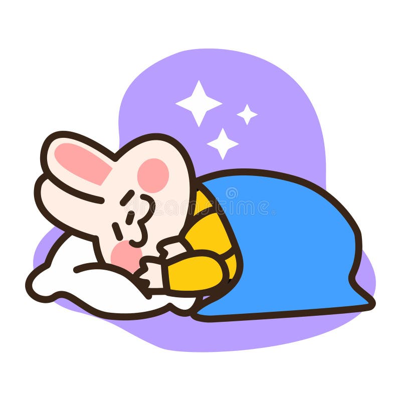 Joyful Bunny Having a Sweet Dream Doodle Illustration Stock Vector ...
