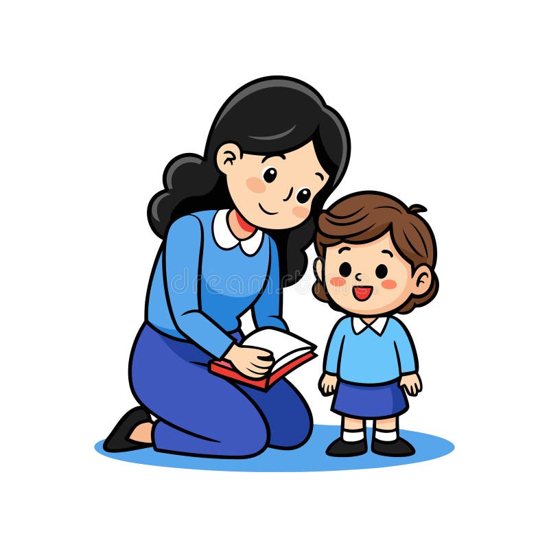 Joyful Cartoon Teacher at Work Stock Vector - Illustration of vibrant ...