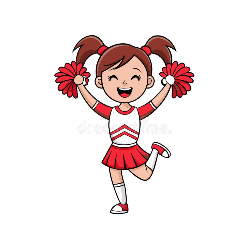 Joyful Cheerleader Girl stock vector. Illustration of design - 354453246