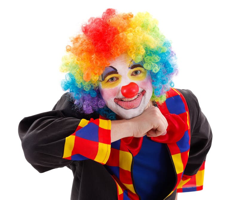 Joyful clown prop in air stock photo. Image of circus - 29783324