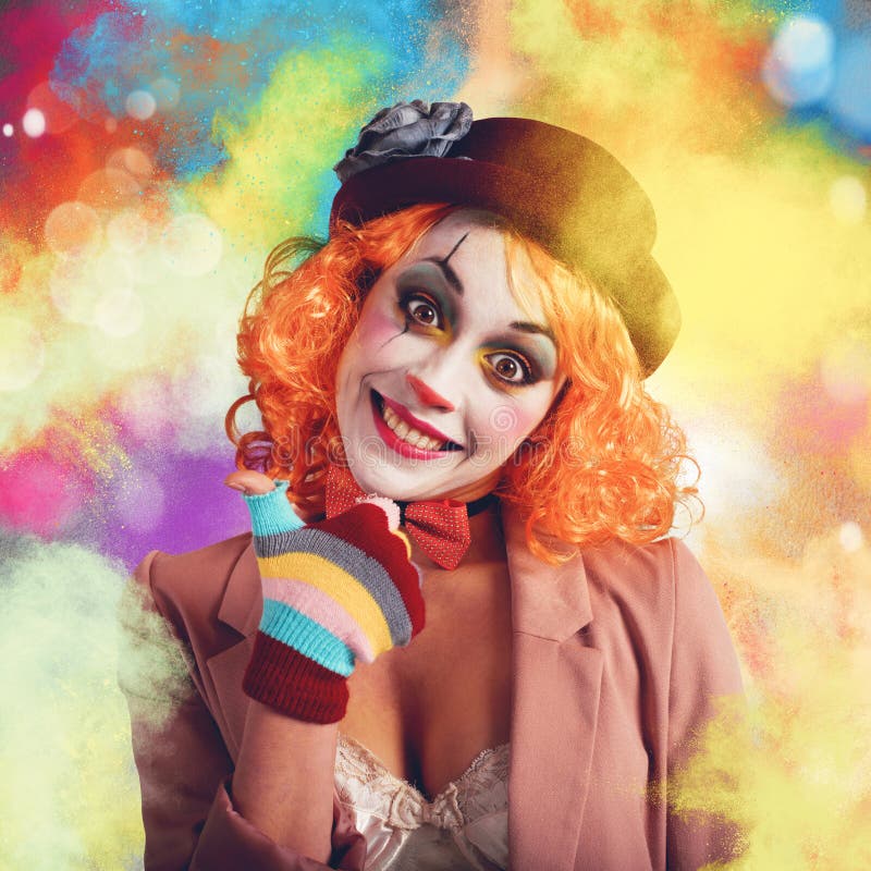 Joyful clown prop in air stock photo. Image of circus - 29783324