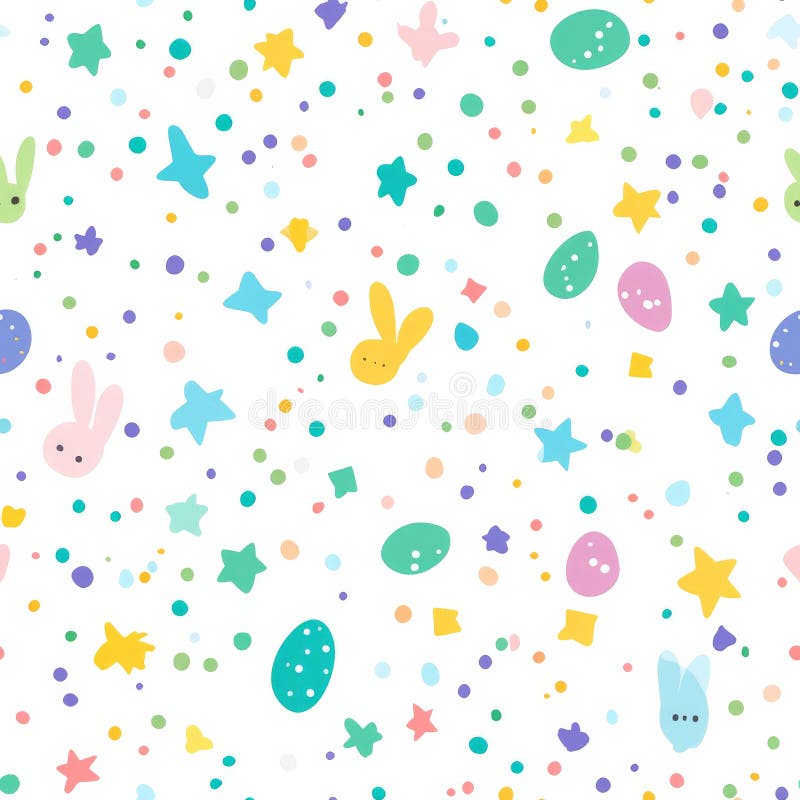 A Joyful Confetti Easter Pattern with Scattered Stars, Tiny Dots, and ...