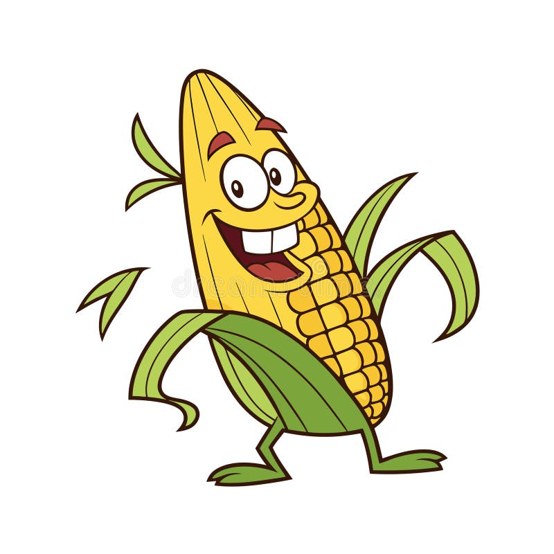 Joyful Corn Character with Playful Traits Stock Vector - Illustration ...