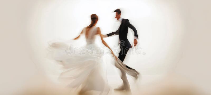 A Joyful Couple Twirling in Blurred Motion, Capturing the Magic of ...