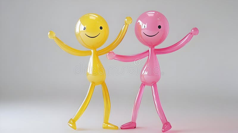 Joyful 3D Render of Happy Figures Stock Illustration - Illustration of ...