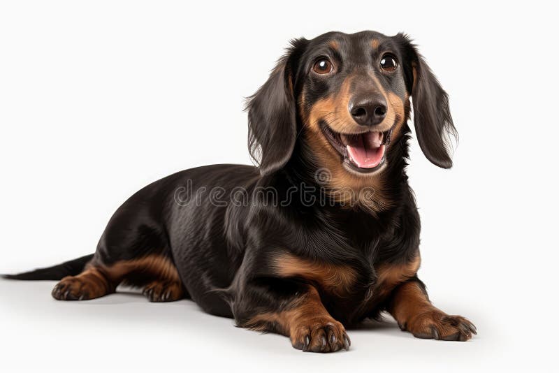 Joyful Dachshund Dog Isolated on Transparent Background, Posing ...