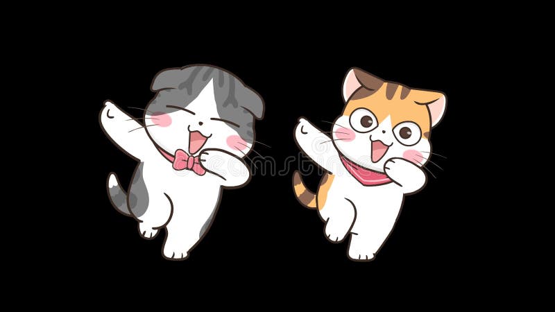 Dancing Cat Animation - Transparent Background Stock Footage - Video of ...