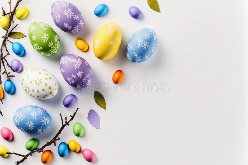 Happy Easter Concept with Easter Eggs. Easter Card with Copy Space ...
