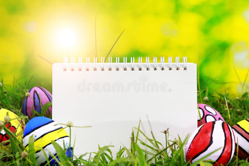 Joyful Easter, a Basket Brimming with Colorful Eggs Stock Photo - Image ...