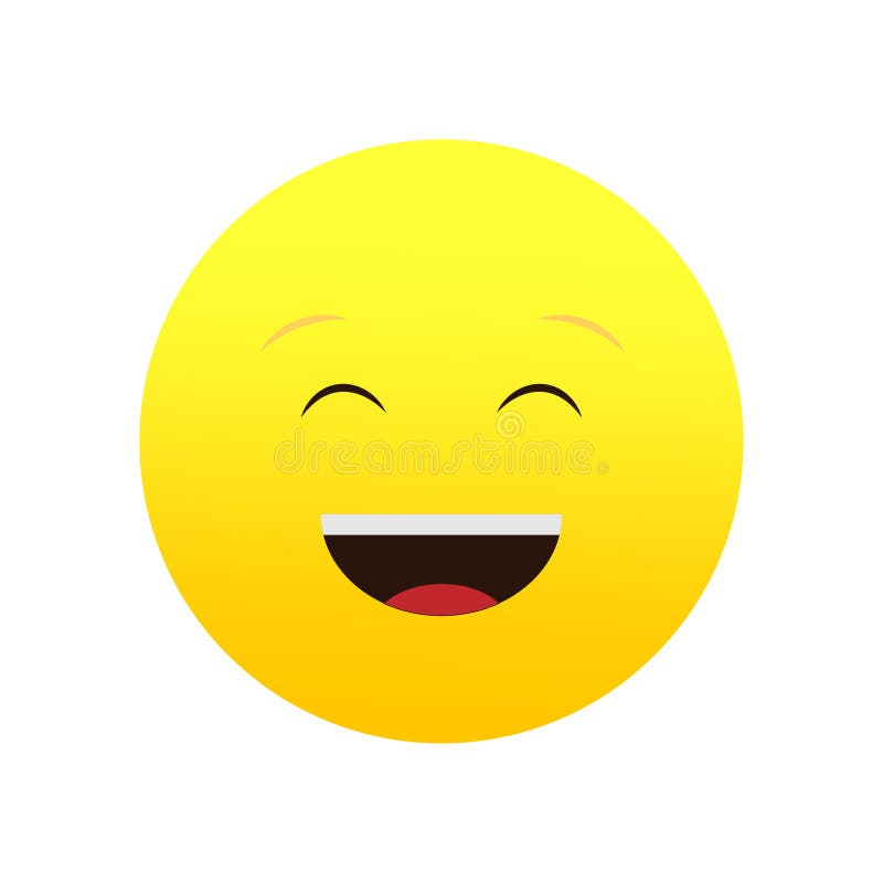 Joyful Emoji with Smiling Eyes. Happy Expression. Vector Illustration ...