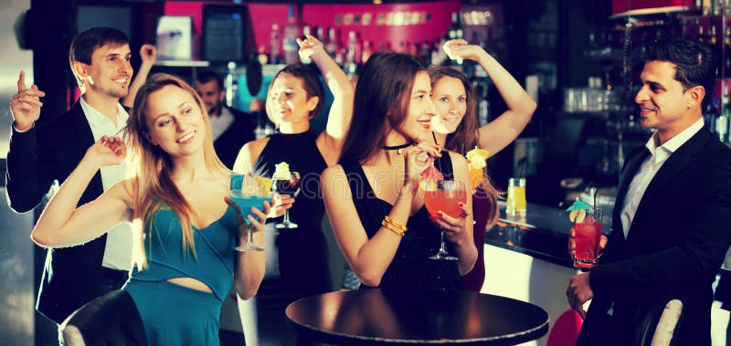 Joyful Employees Dancing on Corporate Party Stock Photo - Image of ...