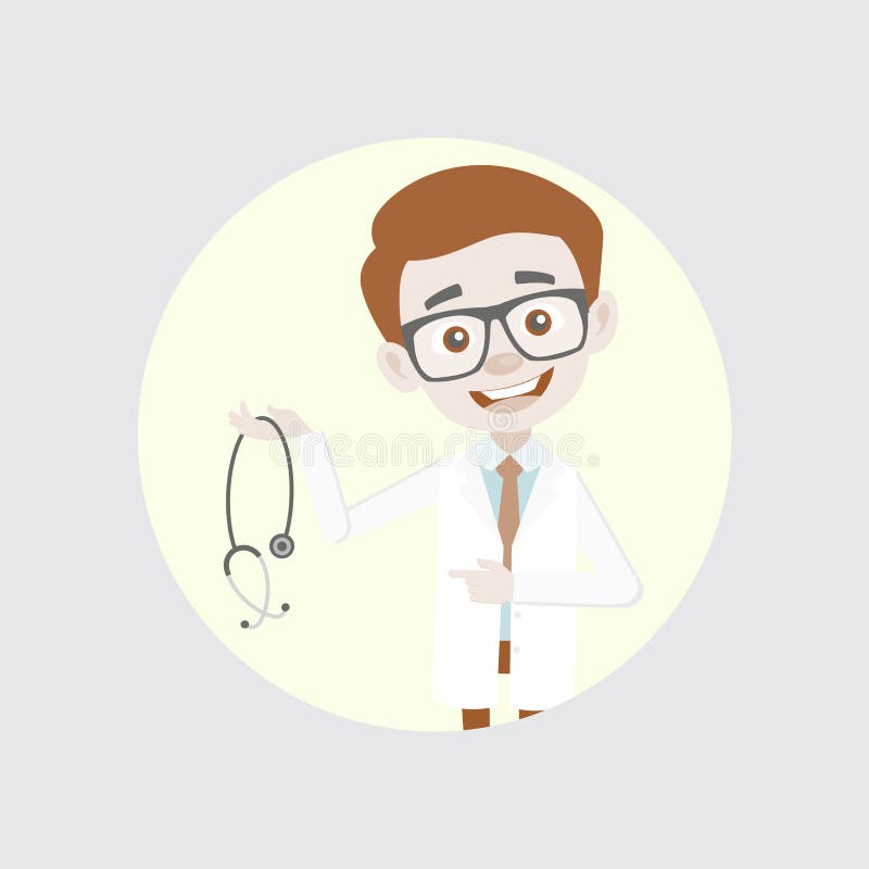 Joyful Endocrinologist Showing a Stethoscope Vector Stock Vector ...