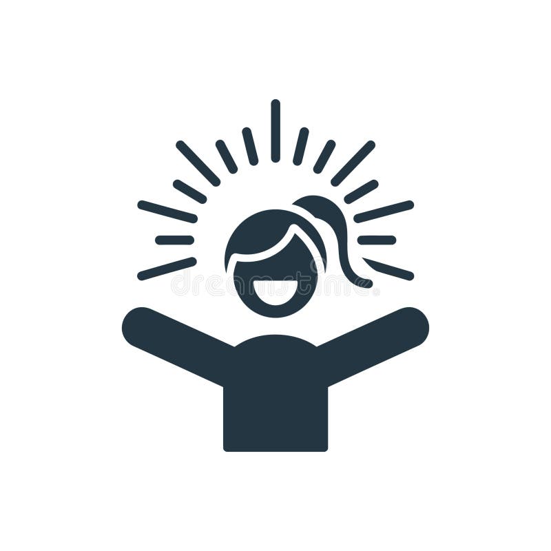 Joyful Expression Girl Icon Stock Vector - Illustration of joyful, sign ...