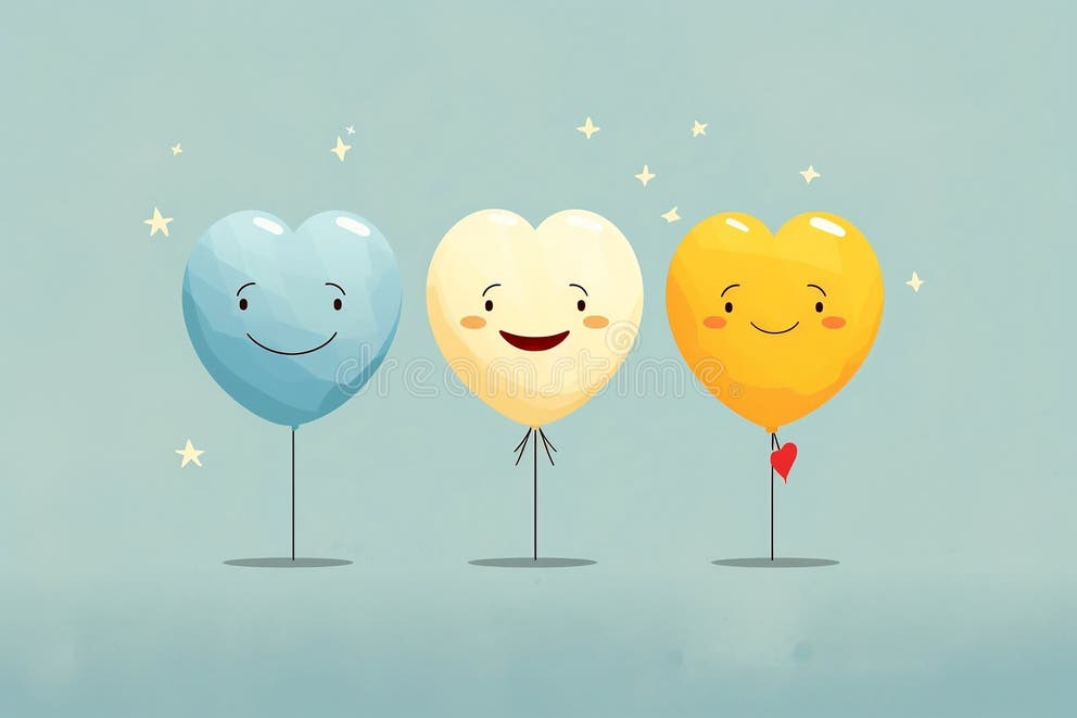 Joyful Expression in a Minimalist Cartoon Concept, Generative Ai Stock ...