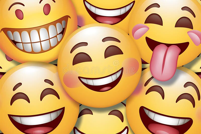 Joyful Expressions: a Collection of Laughter Emojis Stock Illustration ...