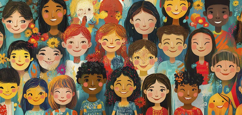 Joyful Expressions Highlight Cultural Unity in Diversity Stock Image ...
