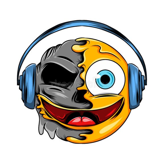 A Joyful Face Expression with a Blue Headset Changes To Joyful Death ...