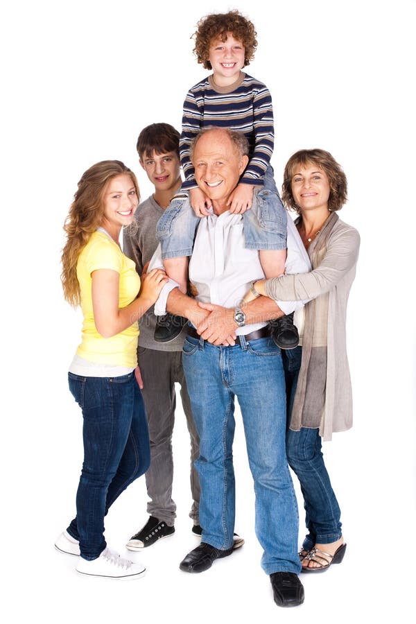 Joyful family of five stock photo. Image of casual, people - 20039282