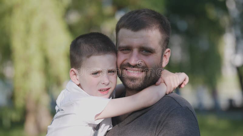 Joyful Father and Son Portrait Close Up Stock Image - Image of happy ...