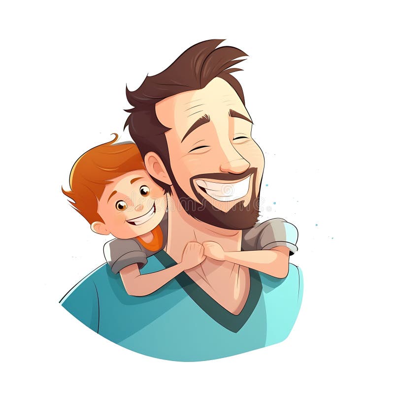 Joyful Father and Son Sharing a Playful Moment Together. Stock ...