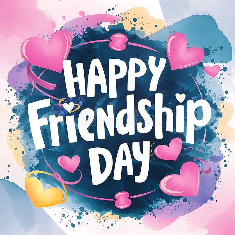 Joyful Friendship Day Poster with Whimsical Typography Stock ...