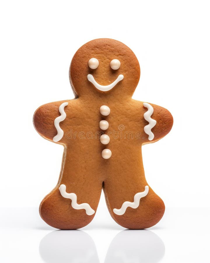 Joyful Gingerbread Man on the Wooden Floor of a Dark Room. Generative ...